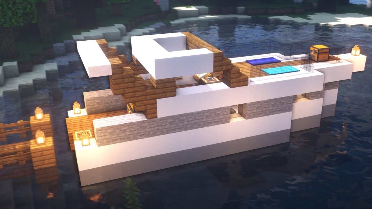 Minecraft: Luxury Yacht for Survival - Tutorial - YouTube
