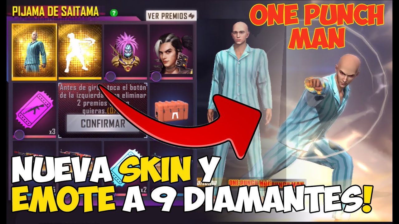 PIJAMA DE SAITAMA - RULETA MÁGICA FREEFIRE *NUEVA SKIN ONEPUNCHMAN Y ...