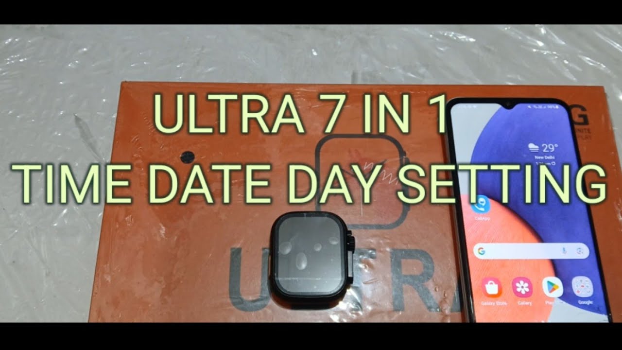 ULTRA 7 IN ONE SMARTWATCH TIME DATE DAY SETTING - YouTube