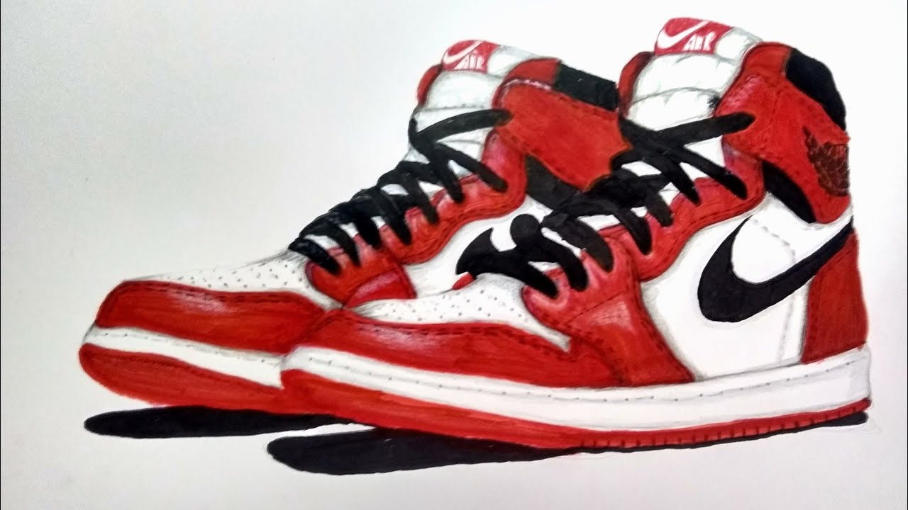 AIR JORDAN 1 timelapse DIBUJANDO SNEAKERS - YouTube