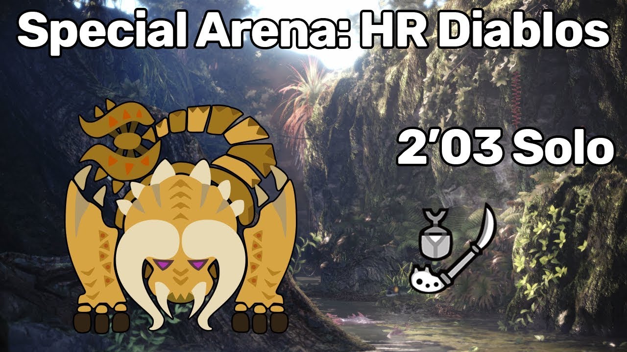 MHW Special Arena: HR Diablos 2'03 solo Insect Glaive TA wiki rules ...