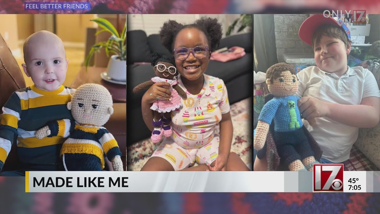 Triangle volunteers make dolls for kids with medical conditions - YouTube