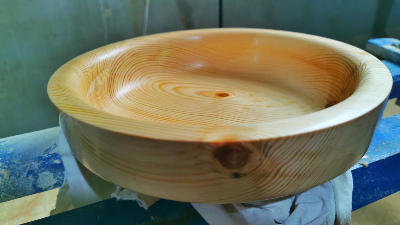 Big plate from pine wood - YouTube
