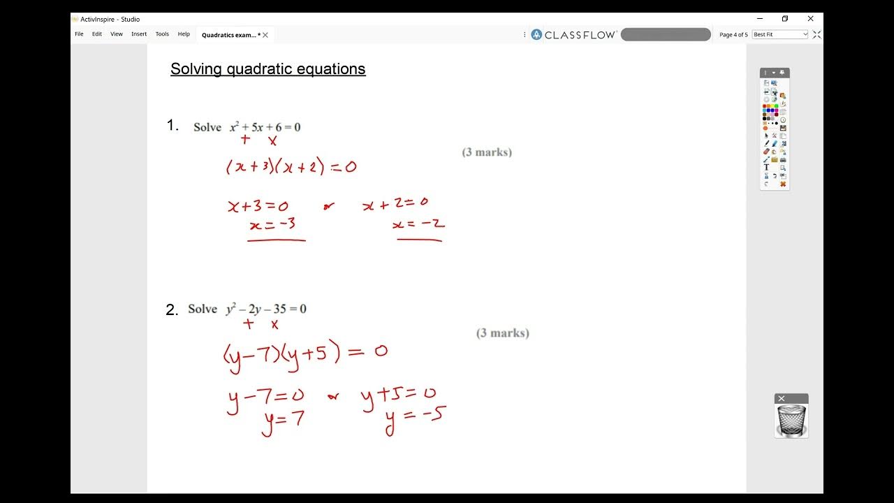 Solving Quadratic Equations Gcse Youtube