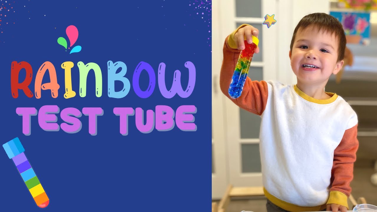 TEST TUBE RAINBOW EXPERIMENT! #rainbowart #art #scienceproject - YouTube