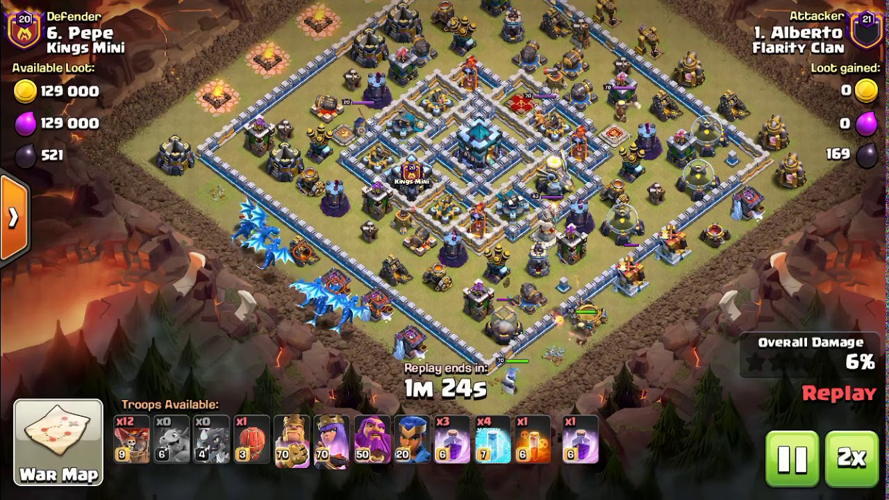 Th13 Ring Base War 3 Star Electro Dragon Army - YouTube