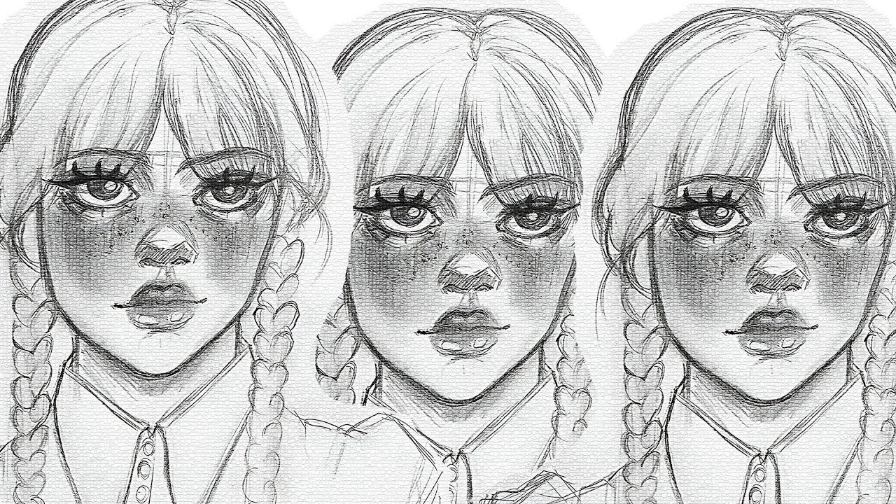 WEDNESDAY DRAWING | FACE DRAWING PRACTICE #9 - YouTube