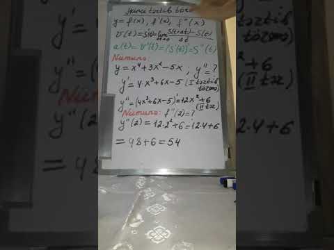 İkinci Tərtib Törəmə ( qısa izahı)