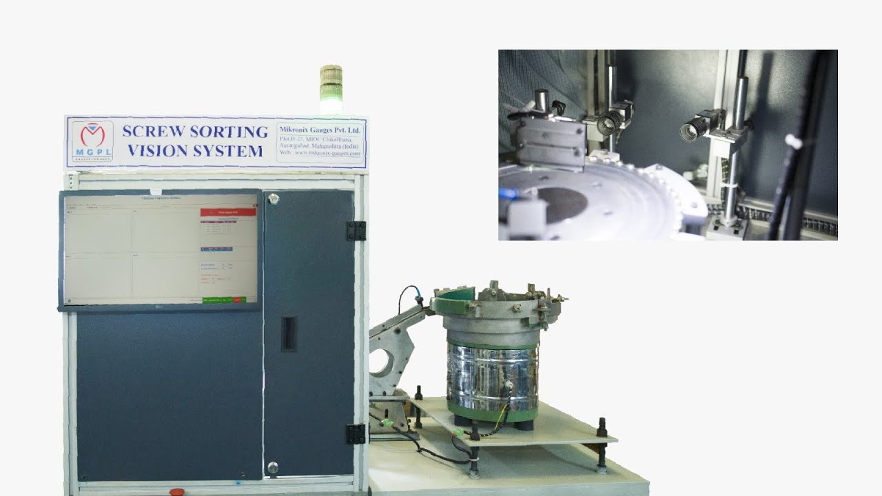 AccuDrishti Vision System, screw sorting Fasteners Gauging - YouTube
