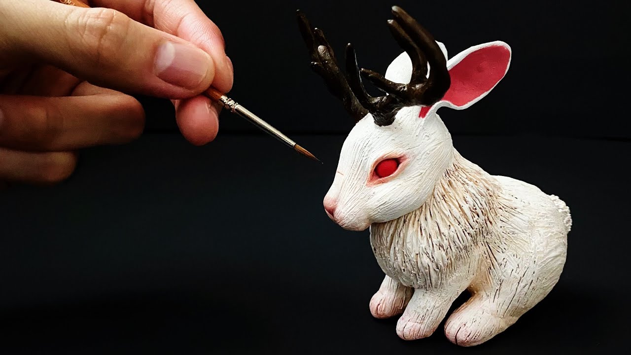 How to Make a Cryptid (JACKALOPE) With Clay - YouTube