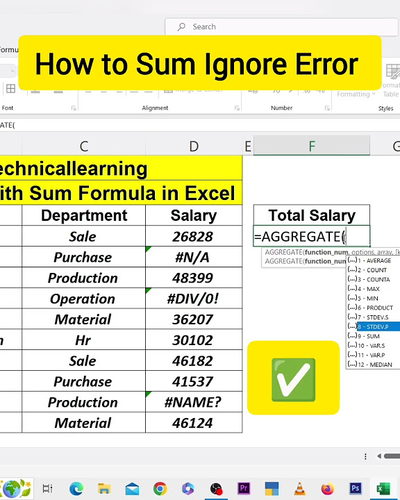 How To Sum Ignore Errors In Excel Aggregate Formula In Excel how-to-sum-ignore-errors-in-excel-aggregate-formula-in-excel