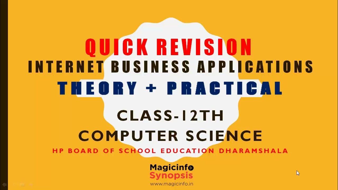Quick Revision - Unit 7 - 12th CS - Theory - Internet Business Application - Hpbose ...