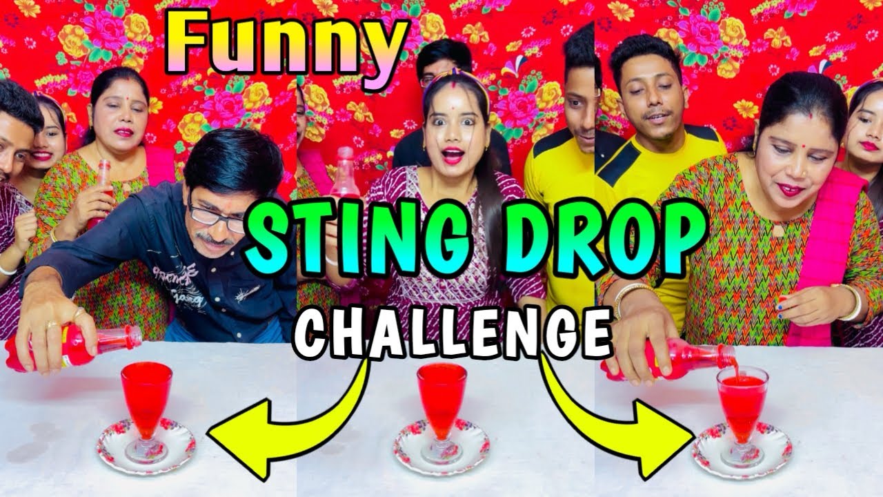 Funny Drink Drop Challenge With Family - YouTube