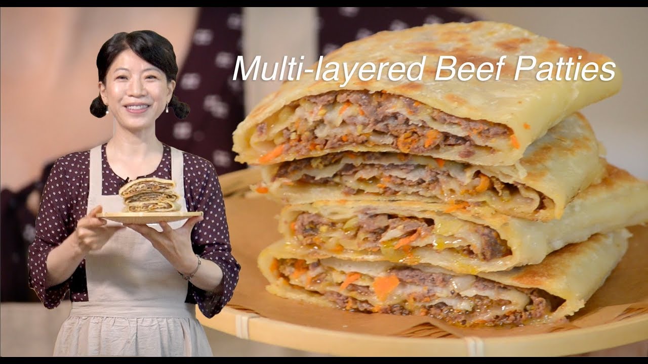 Chinese Multi-layer pan cooked beef pies - YouTube