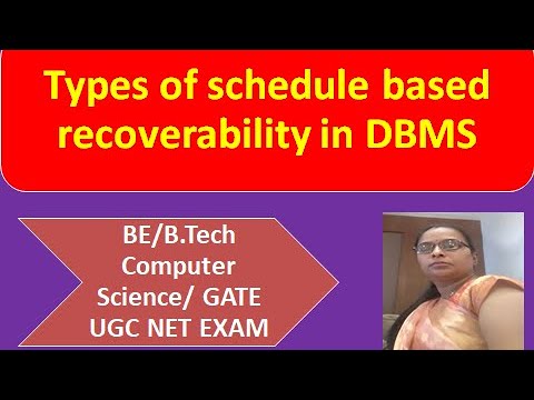 types of schedule based recoverability in DBMS#dbms#gate#ugcnet# ...