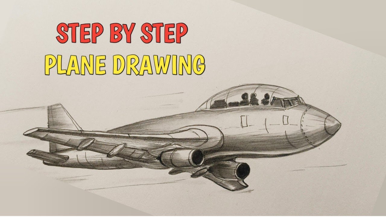 Fighter Plane Pencil Drawing || Easy Aircraft Sketch || PS Drawing ...