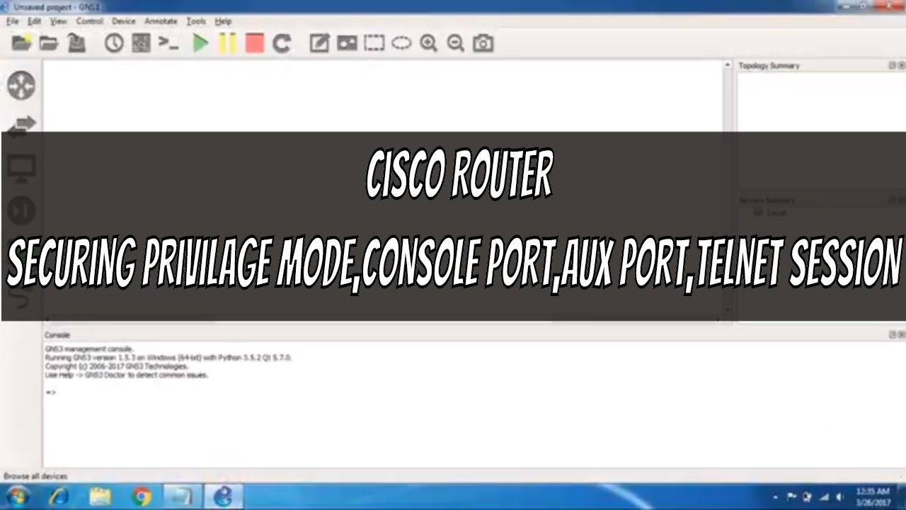 Cisco Routers - Securing Privilage Mode,Console Port, AUX Port & Telnet ...
