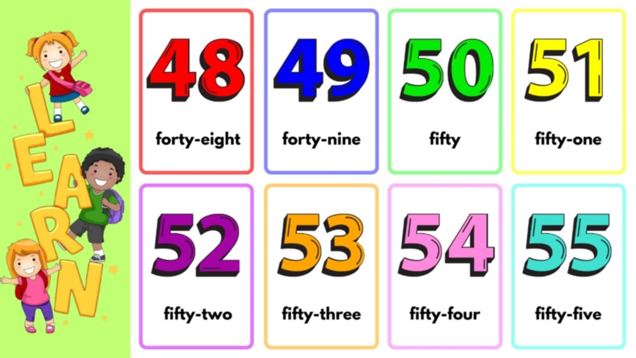 numbers from 50 to 60 from kids | learn to count in English for kids ...