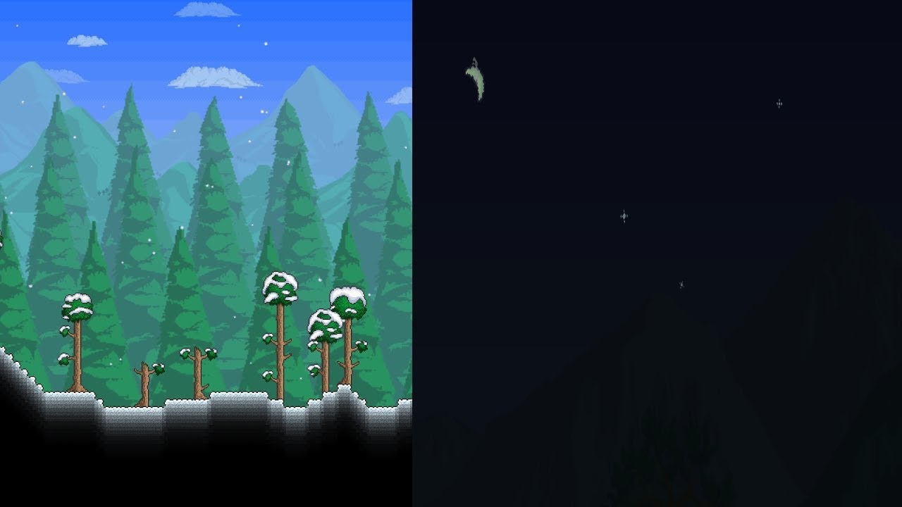 Terraria snow undeground x night overworld. - YouTube