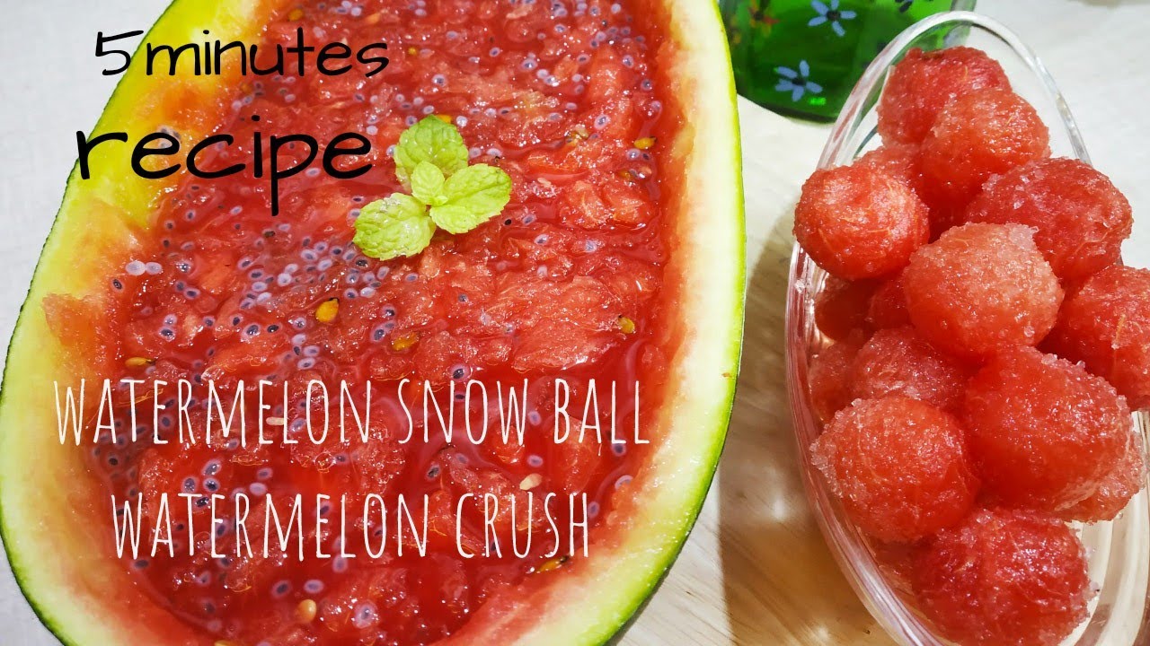 WATERMELON SNOW BALL/WATERMELON CRUSH/refreshing recipe/🍉 - YouTube
