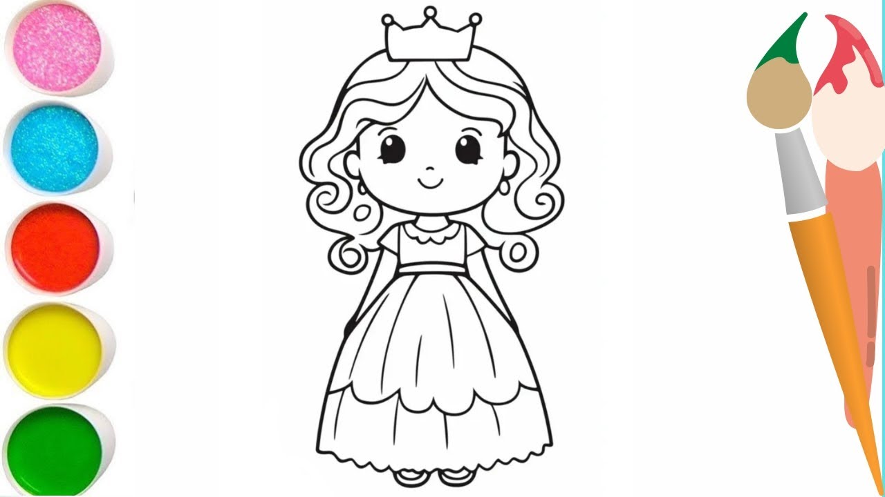 How to draw a Princess for children? - YouTube