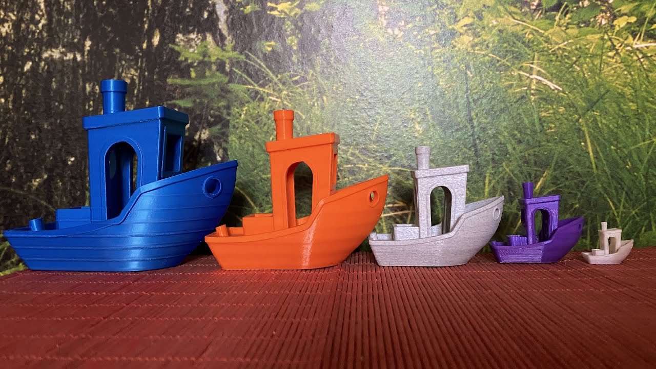 3D Printed Benchy (from scale 0.5 to 2.5) - YouTube
