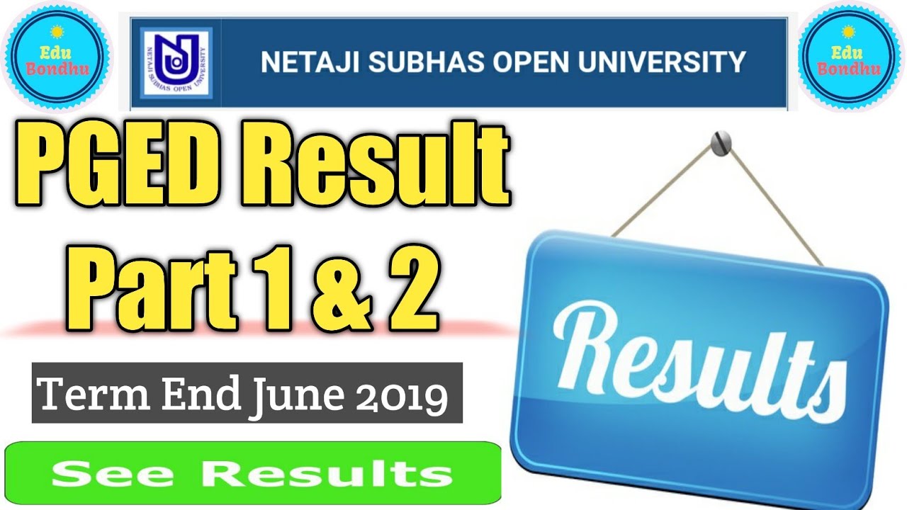 NSOU Post Graduate Education Result Part 1 & 2 || MA in Education ...
