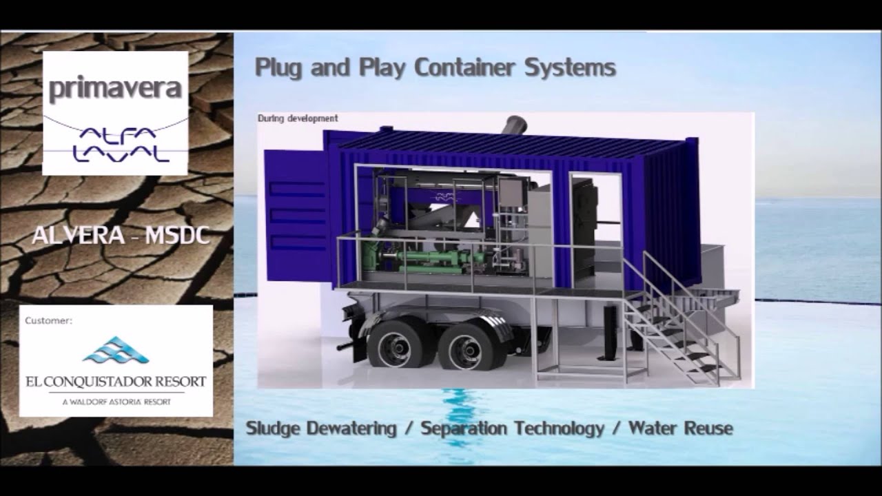 Primavera Mobile Sludge Dewatering Container Alfa Laval - Hotel - YouTube