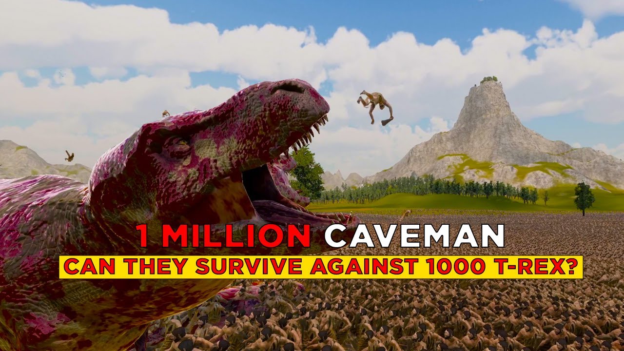 1000 T-Rex vs 1 Million Caveman - Ultimate Epic Battle Simulator 2 ...