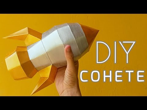 Cómo hacer un cohete de papel cartulina u opalina | Momuscraft - YouTube