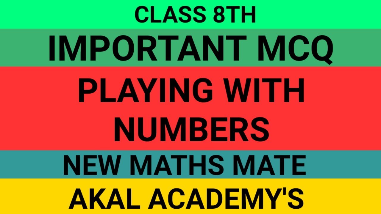 Important MCQ of Playing with numbers class 8th - YouTube