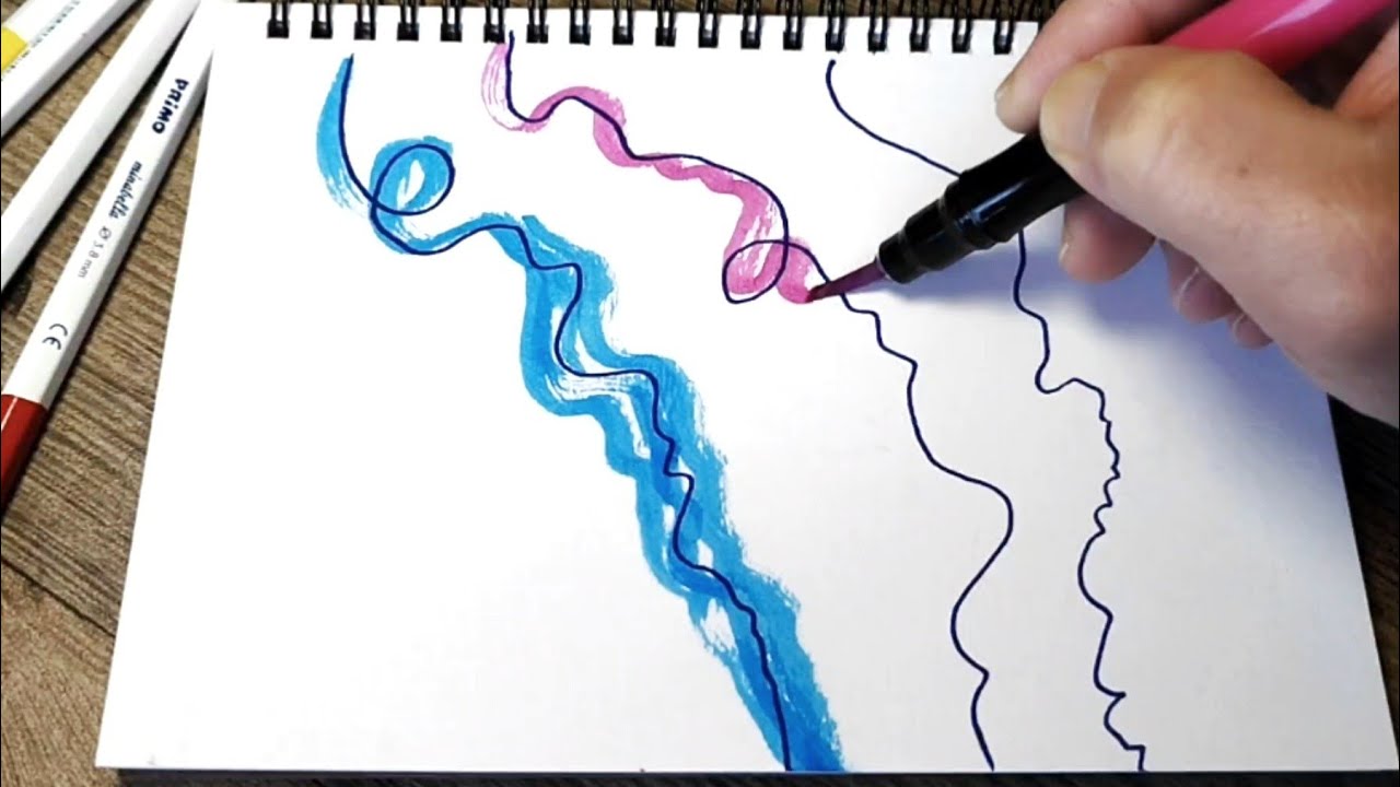 Abstract Art with Markers / Abstract Design Drawing / Intuitive ...