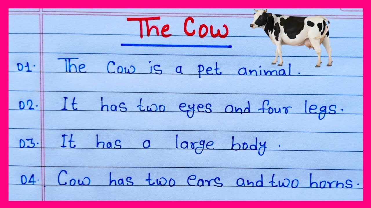 10 Line Cow Par Nibandh English Mein/Cow 10 Lines in English Essay ...