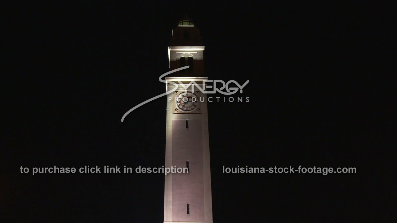 2885 LSU memorial bell tower night time - YouTube