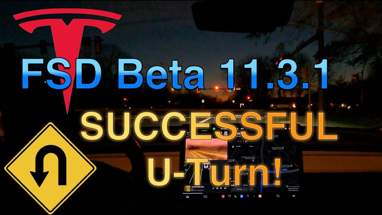 FSD Beta v11.3.1 SUCCESSFUL U-Turn!!!! - YouTube
