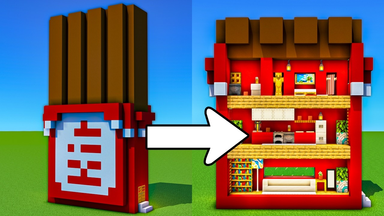 How To Build a KitKat Chocolate Bar House In Minecraft - YouTube
