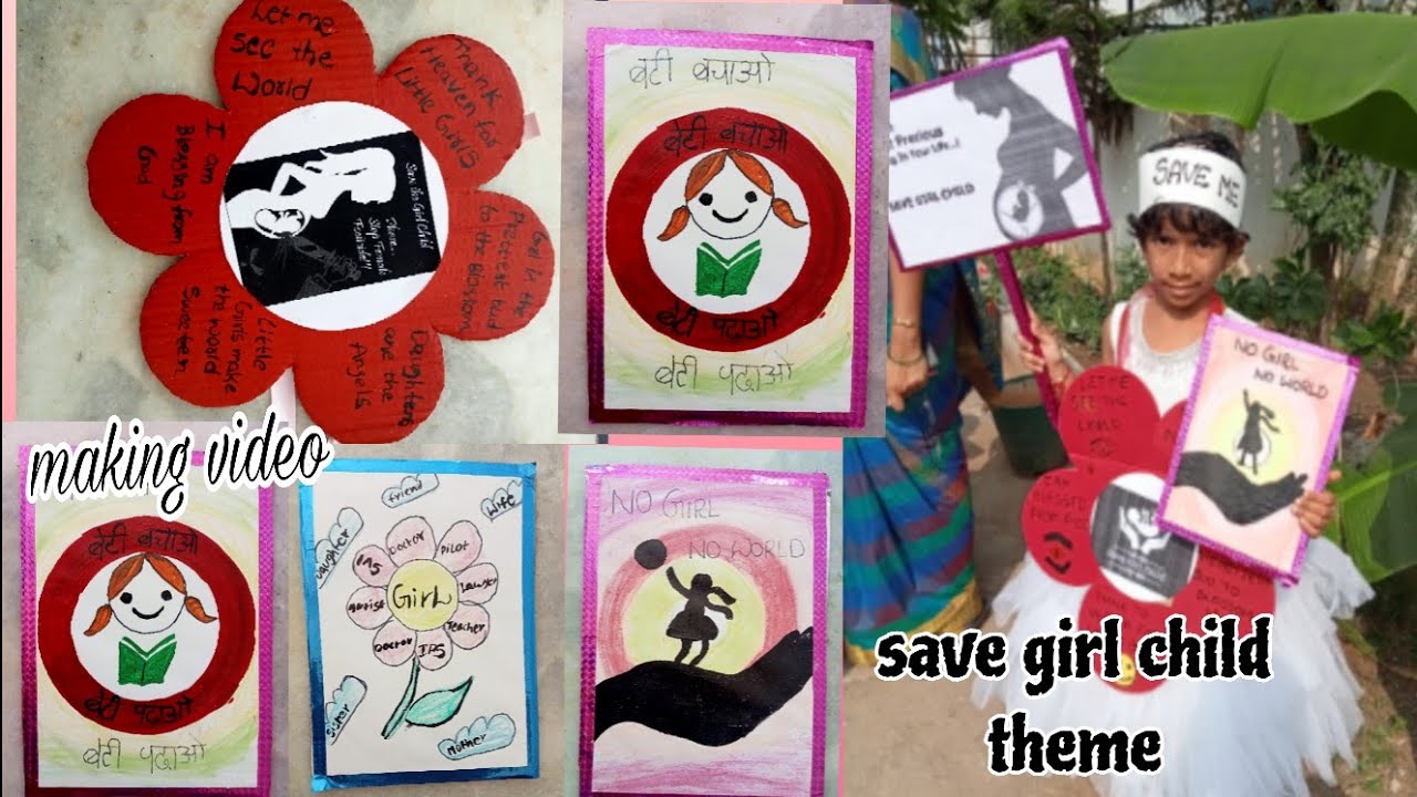 Save girl child theme|fancy dress competition|placards making for save ...