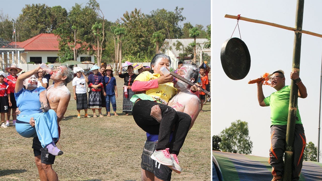 Watermelon Relay Races At Bizarre Sports Day - YouTube