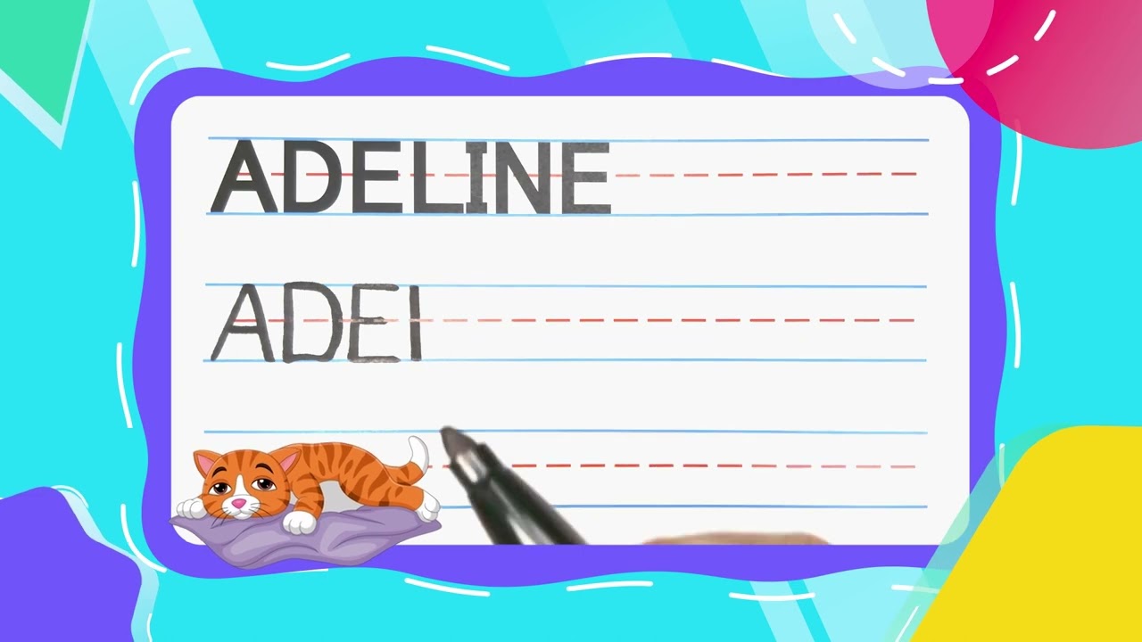 How To Write ADELINE! -- FOR KIDS - YouTube