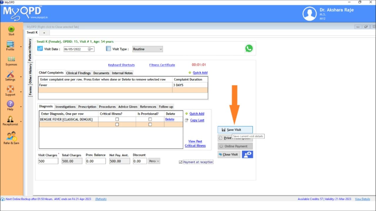 MyOPD Clinic Software - Windows Version - Payment collection at ...