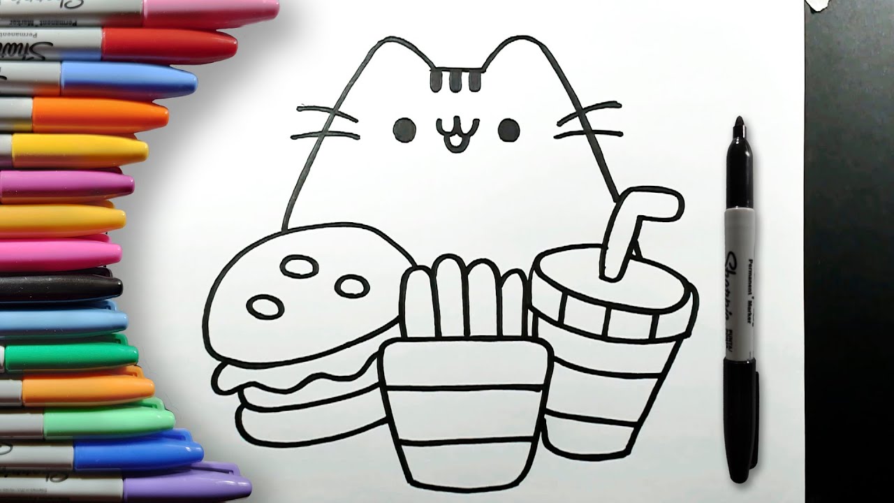 Cómo Dibujar y Colorear al Gato Pusheen Paso a Paso Fácil para Niños ...