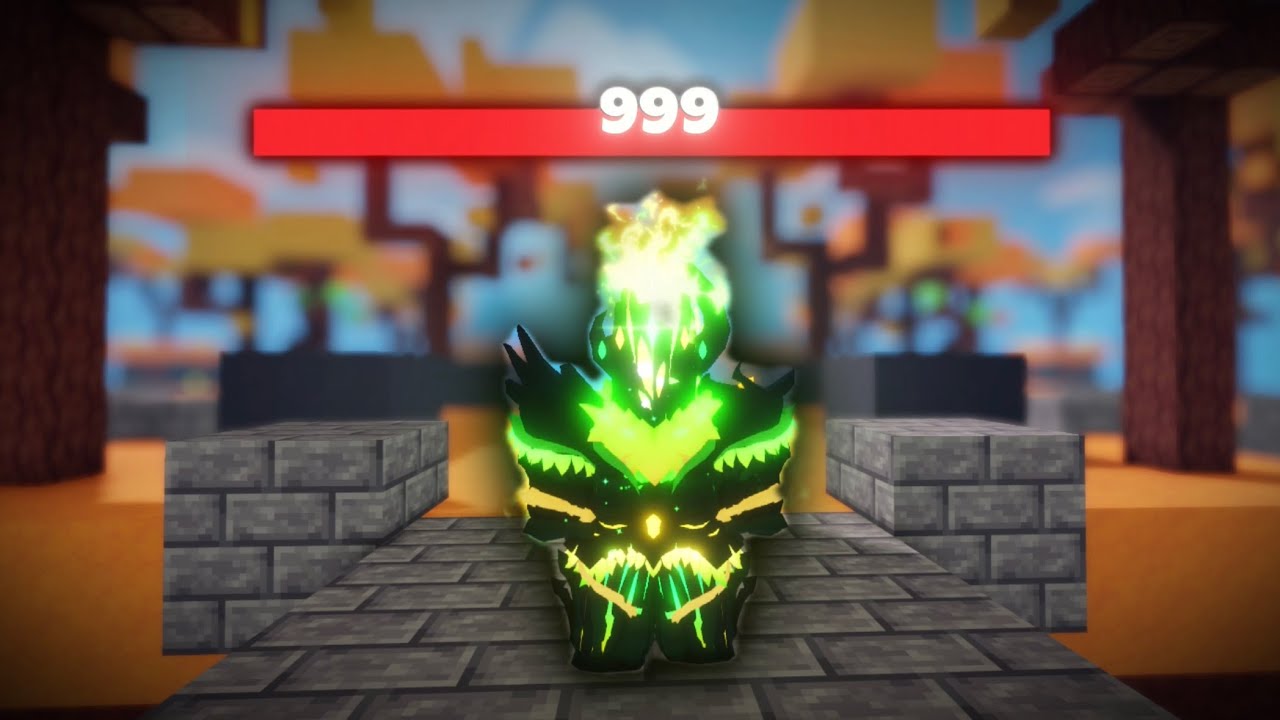 I used The Victorious Eldertree Kit skin in Roblox Bedwars - YouTube