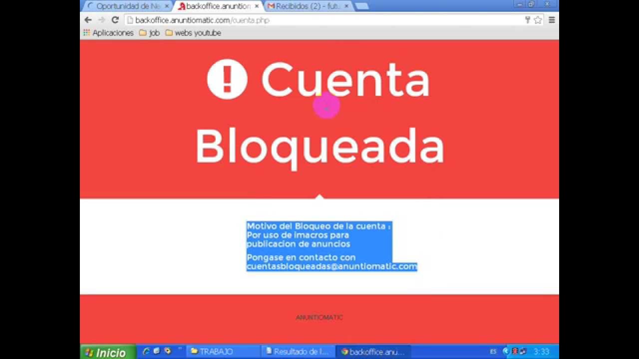 ANUNTIOMATIC 3.0 CUENTA BLOQUEADA SI ALGUIEN LE PASO ESTO COMENTENLO ...