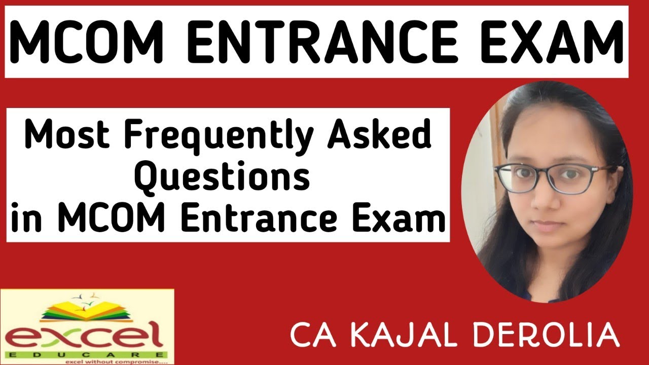 MCOM Entrance Most Frequently Asked Questions| M.Com Entrance Exam 2021 ...