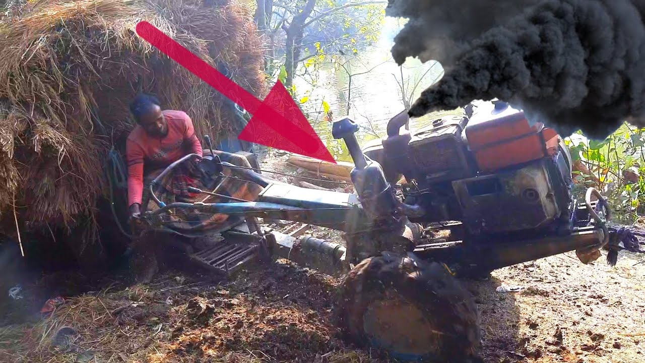 Live Loaded Power Tiller trolley accident in village pond | Unskills ...