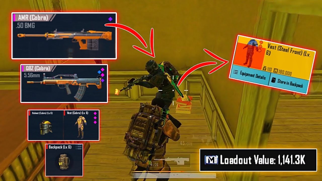 Rushing SF Enemy With Cobra AMR 😈 Metro Royale 1.1M Loadout - YouTube