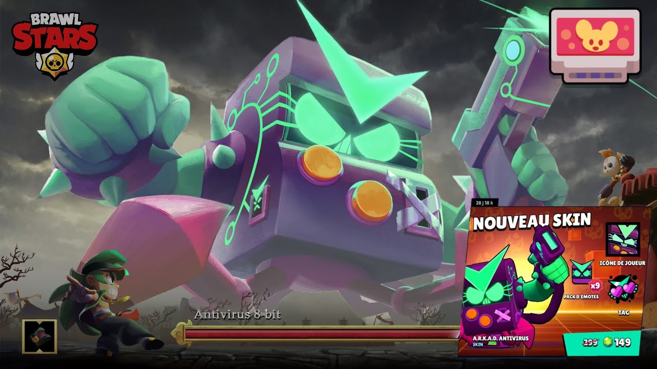 Brawl Stars j'achète A.R.K.A.D Antivirus - YouTube