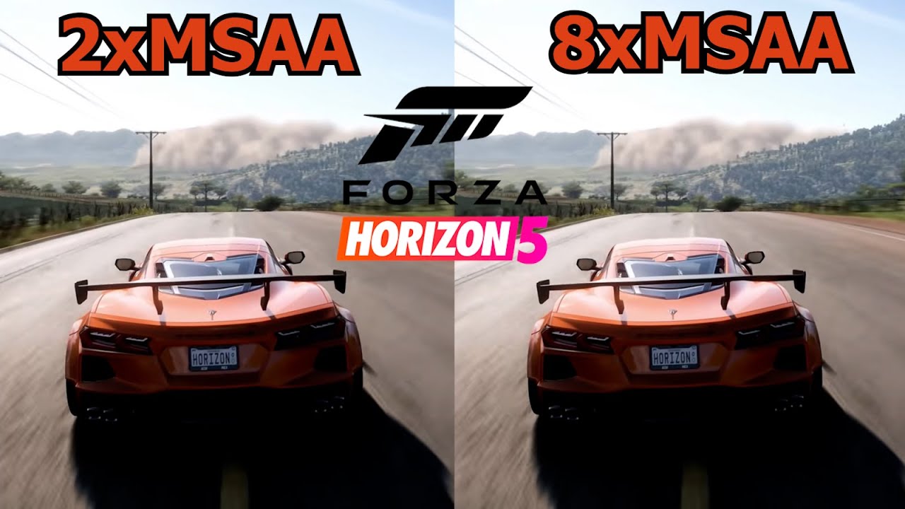 Forza Horizon 5 - 2xMSAA VS 8xMSAA at 1080p - GTX 1070 and i5 10400f ...