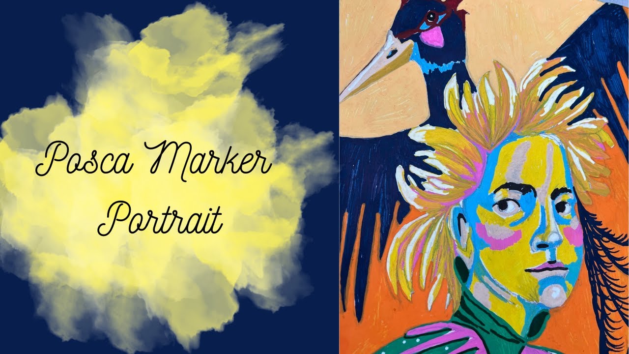 Acrylic Portrait Painting with Posca Markers | Mondo Llama Sketchbook ...