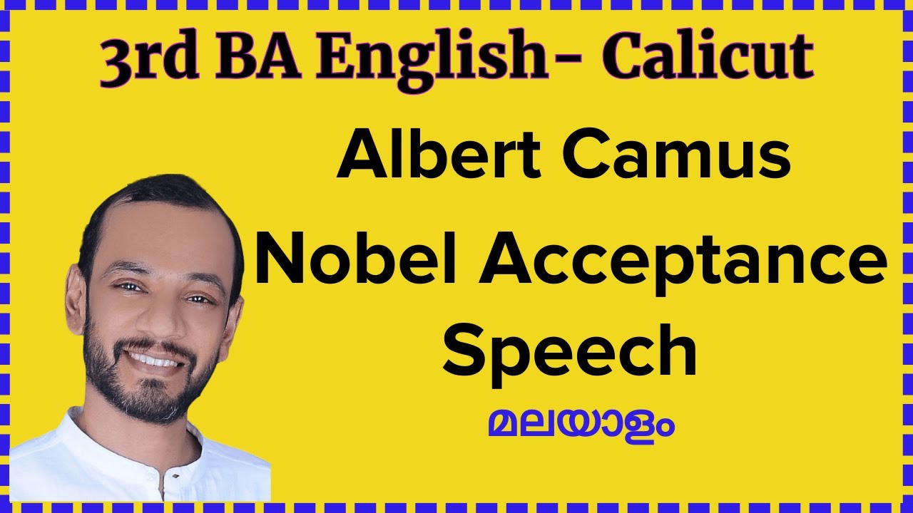 📚 Camus's Nobel Acceptance Speech | BA English 3rd Semester | Calicut ...